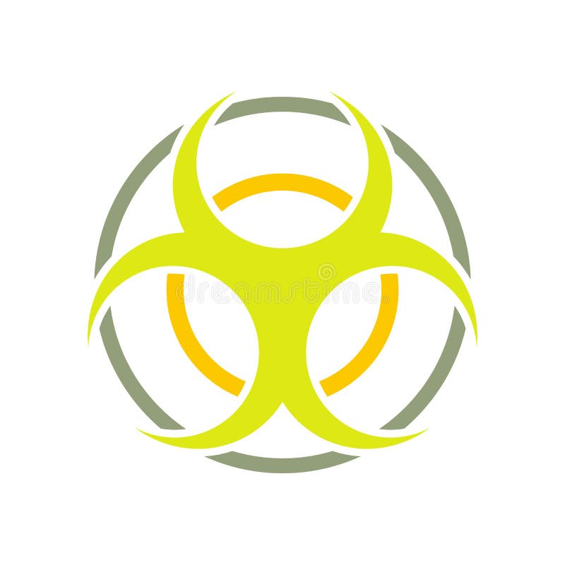 Biohazard Sign Round Flat Icon Stock Vector - Illustration of round ...