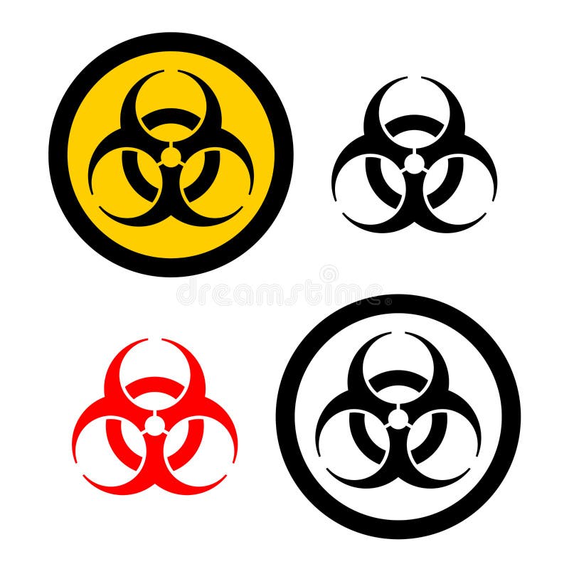 Biohazard Sign, a Set of Four Pieces of Different Colors. Vector ...