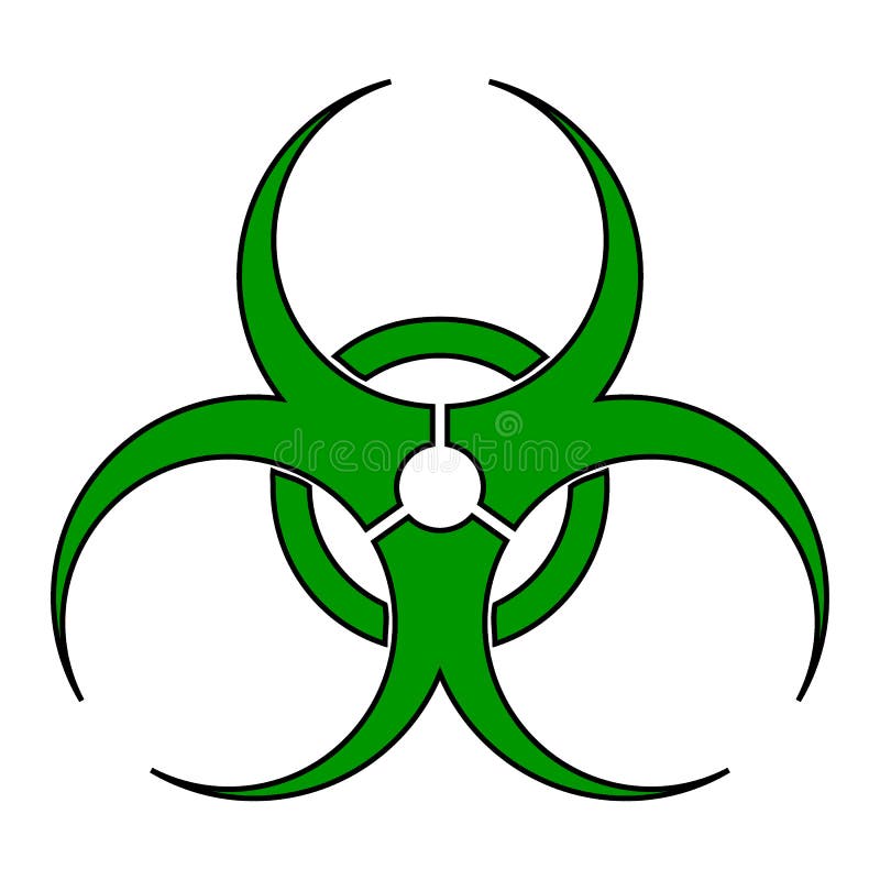Biohazard sign on white stock illustration. Illustration of danger ...