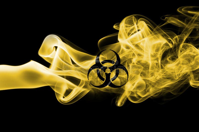 Biohazard Smoke Sign on a Black Background Stock Photo - Image of ...
