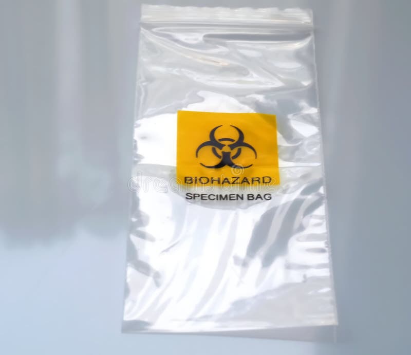 Biohazard Specimen Bag Empty and Clear Stock Photo - Image of virus ...
