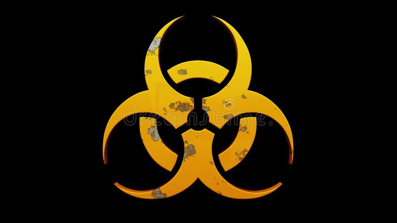 Biohazard Symbol on Yellow Background. Symbol of Chemical Contamination ...