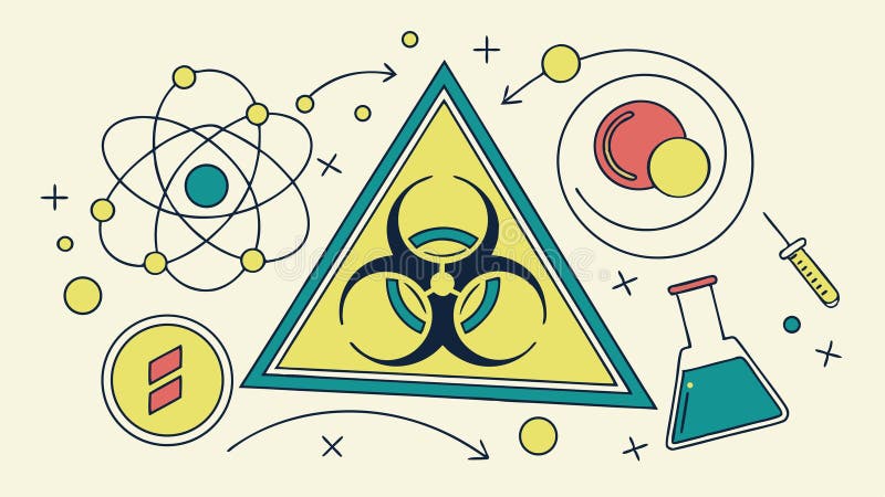 Biohazard Symbol and Beaker Science Lab, Vector Design Generative AI ...