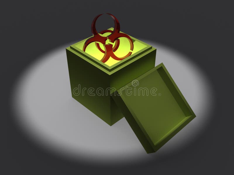 Biohazard symbol in box stock illustration. Illustration of hazardous ...