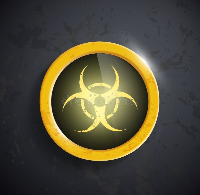 Yellow Biohazard Symbol on a Green Military Background. Warning Stock ...