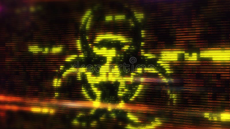 Biohazard Symbol Glowing on Digital Display Showing Biological Hazard ...