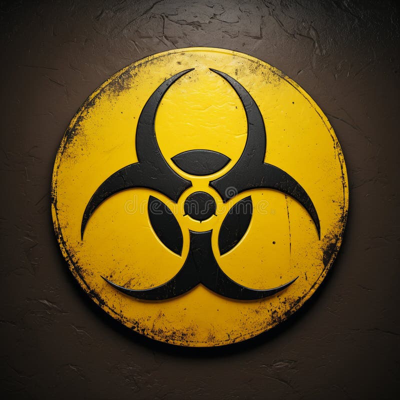 Biohazard Symbol with Grunge Surface Stock Illustration - Illustration ...