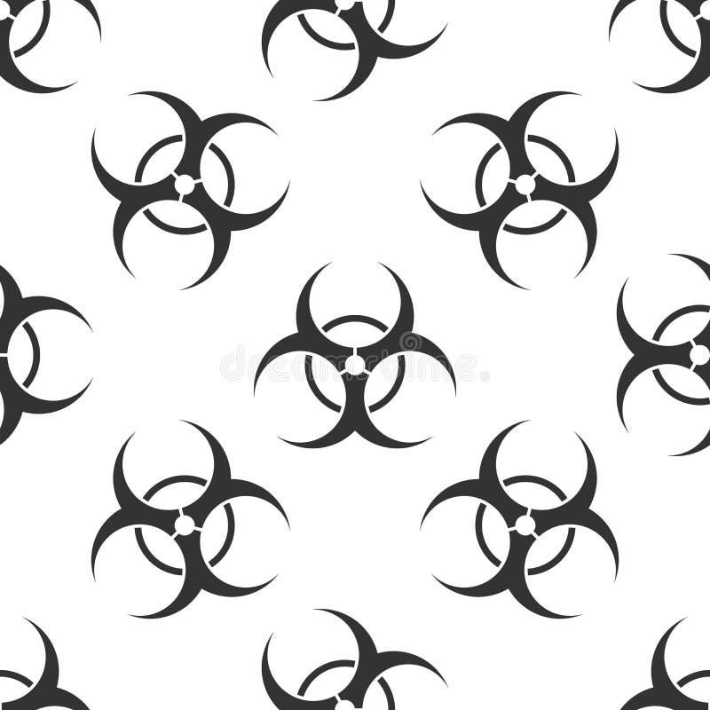 Biohazard Symbol Icon Seamless Pattern Stock Vector - Illustration of ...