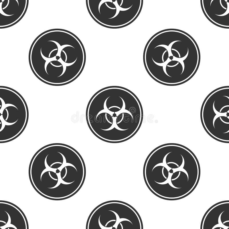 Biohazard Symbol Icon Seamless Pattern on White Background Stock Vector ...