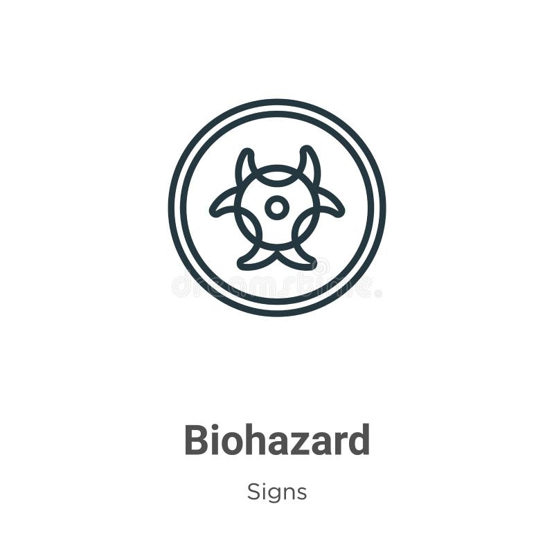 Biohazard Outline Vector Icon. Thin Line Black Biohazard Icon, Flat ...