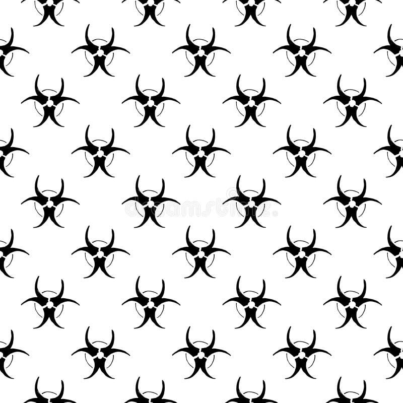 Biohazard Symbol Seamless Pattern, Hand Drawn Icon Background. Vector ...