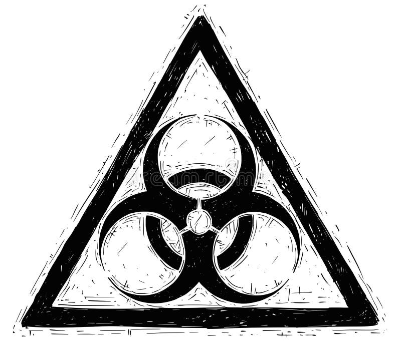 Biohazard Symbol Vector Drawing Stock Vector - Illustration of ...