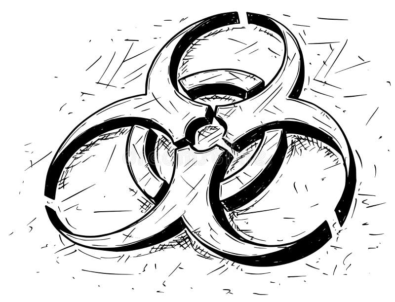 Biohazard Symbol Vector Drawing Stock Vector - Illustration of ...