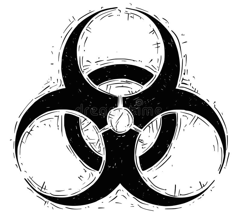 Biohazard Symbol Vector Drawing Stock Vector - Illustration of ...