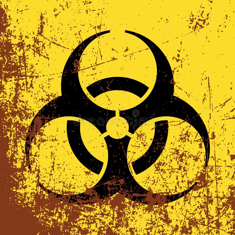 Biohazard Symbol On Yellow Background. Stock Vector - Illustration of ...