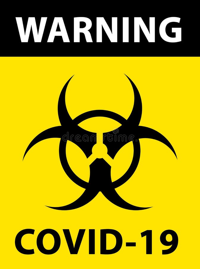 Biohazard Symbol on Yellow Triangle on Black Background with the Words ...