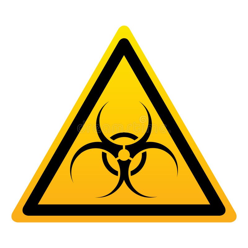 Biohazard Triangle Yellow Sign Stock Vector - Illustration of black ...