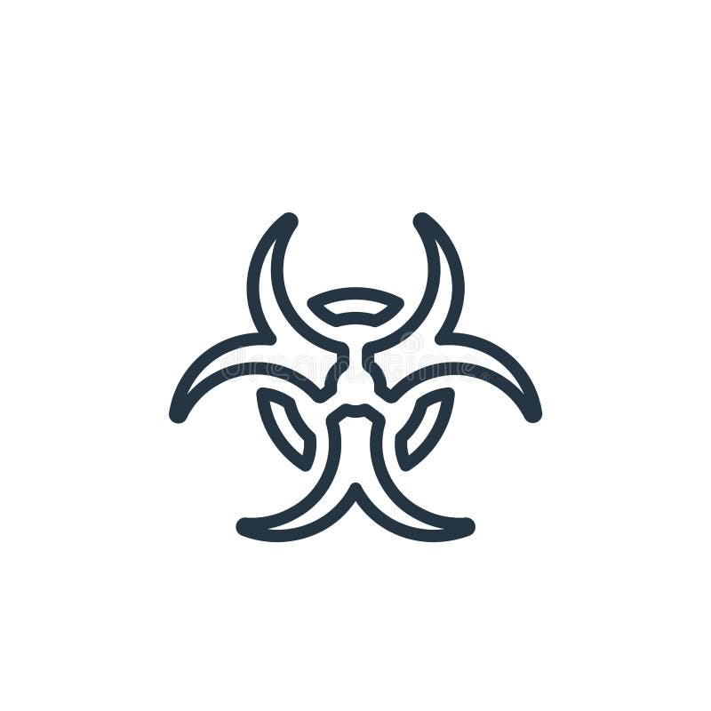 Biohazard Vector Icon Isolated on White Background. Outline, Thin Line ...