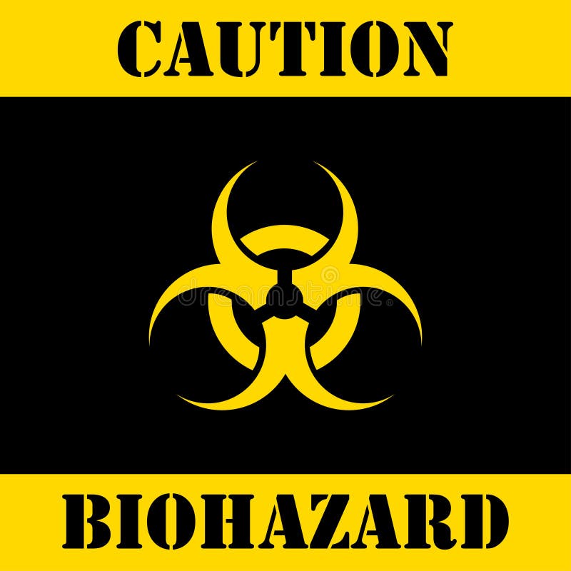 Biohazard Warning Icon. Black Background. Vector Illustration. Stock ...