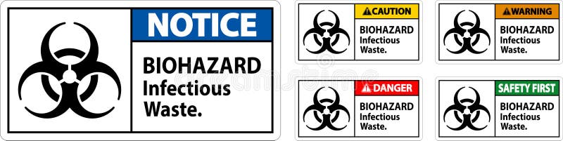 Biohazard Warning Label Biohazard Infectious Waste Stock Vector ...