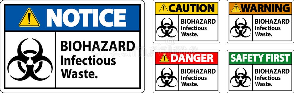 Biohazard Warning Label Biohazard Infectious Waste Stock Vector ...