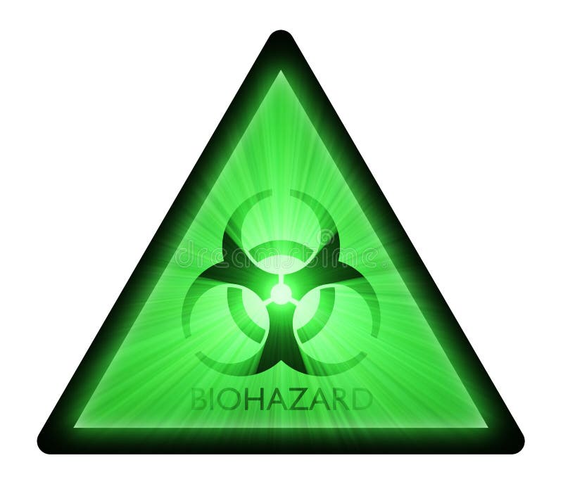 Biohazard Warning Sign Green Light Halo Stock Illustration ...