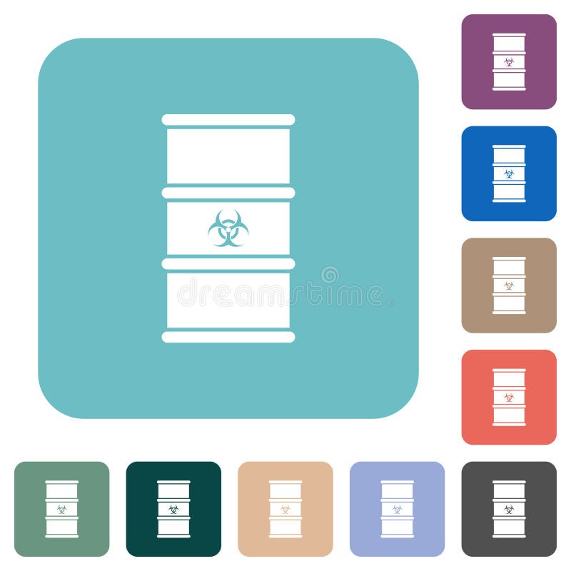 Biohazard Waste Flat Color Icons in Round Outlines Stock Vector ...