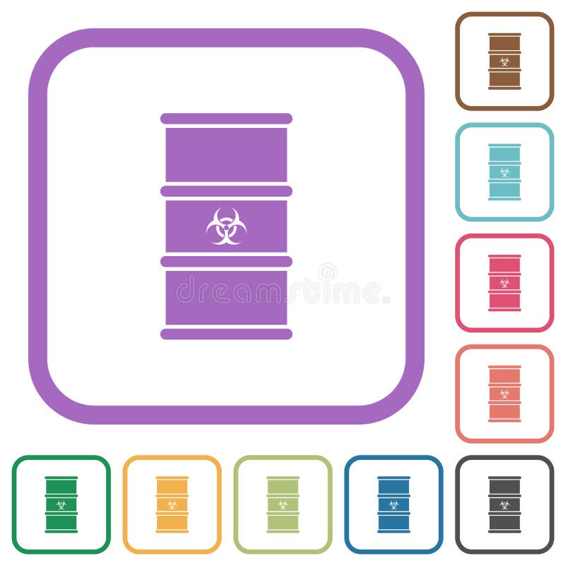 Biohazard Waste Flat Color Icons in Round Outlines Stock Vector ...