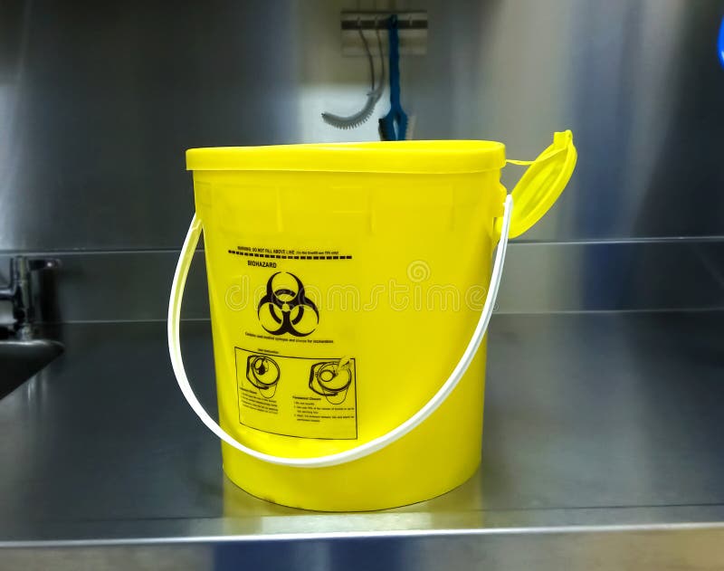 Yellow Biohazard Medical Container Stock Image - Image of medicine ...