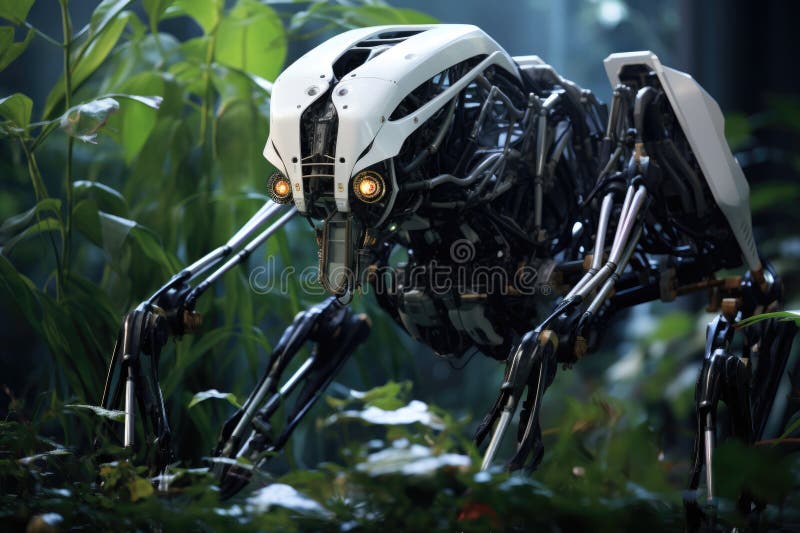 Biohybrid Robot with Artificial Intelligence Interface Stock ...