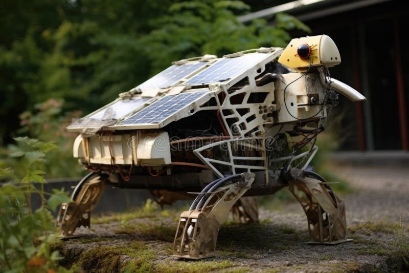 Biohybrid Robot with Solar Panels for Energy Efficiency Stock Image ...