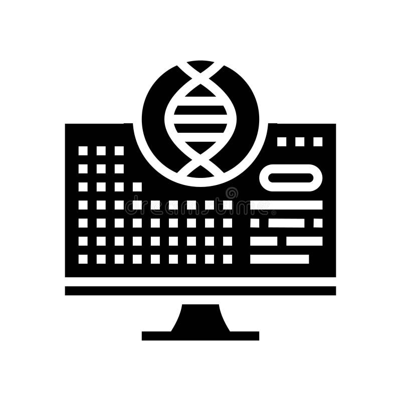 Bioinformatics Cryptogenetics Glyph Icon Vector Illustration Stock ...
