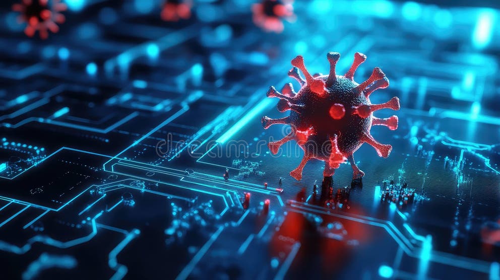 Bioinformatics High Tech Schematic of Virus Mutation Simulation Stock ...