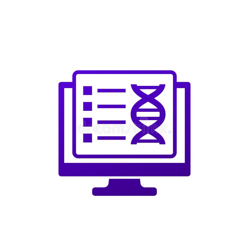 Bioinformatics Icon, Analysis of Biological Data Stock Vector ...