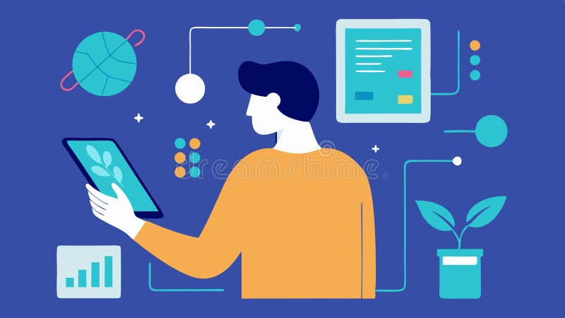 Bioinformatics Tools a Person Using a Tablet or Touchscreen with ...