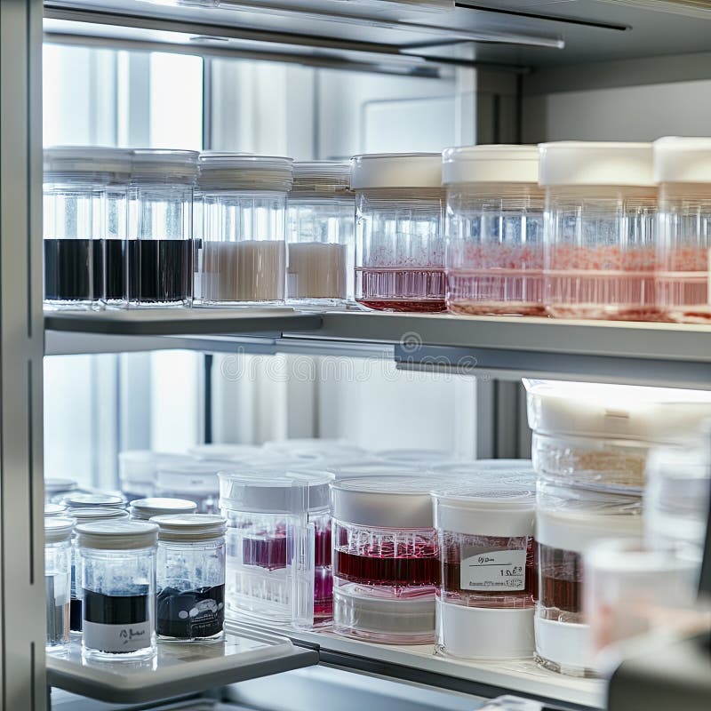 Biolab Shelf with Stacked Tissue Cultures, Clear and Organized, 16:9 ...