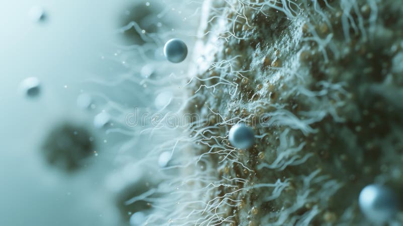 Biological Abstraction of Cellular Textures and Particles Stock Image ...