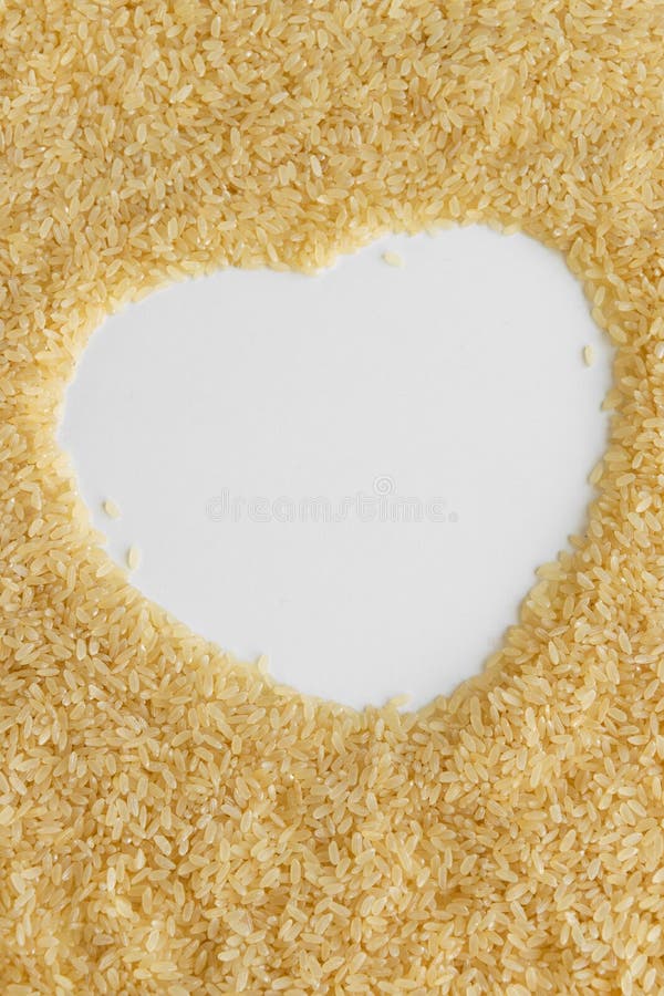 Biological Brown Rice and Heart Shape Whole Uncooked Cereal Ingredient ...