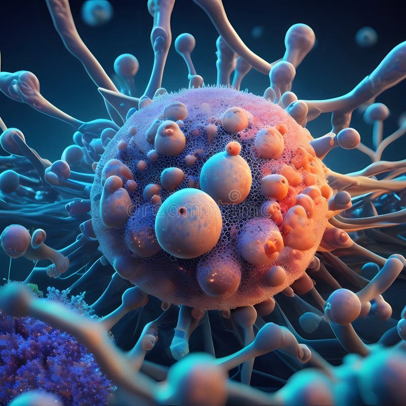 Biological Cell Closeup Under a Microscope Stock Illustration ...