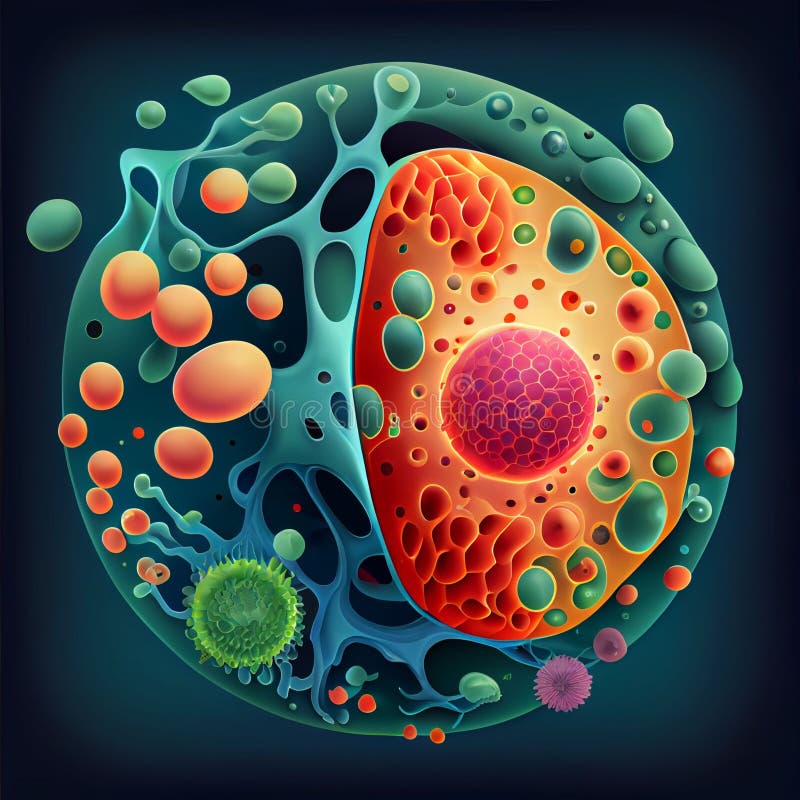 Biological Cell Graphics Art Illustration Stock Illustration ...