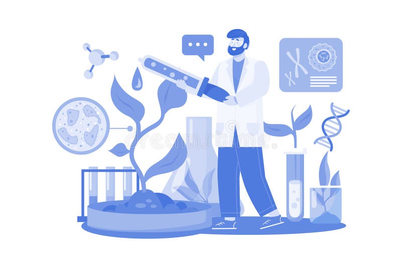 Biological Engineer Illustration Concept on a White Background Stock ...