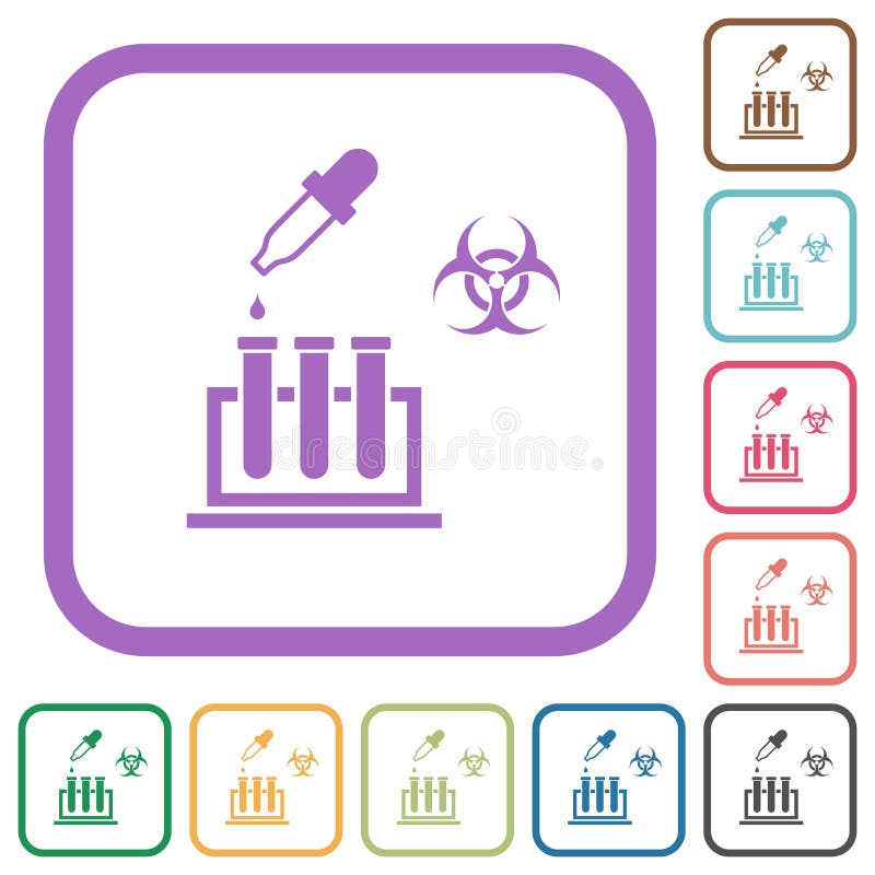 Biological Experiment Simple Icons Stock Vector - Illustration of ...