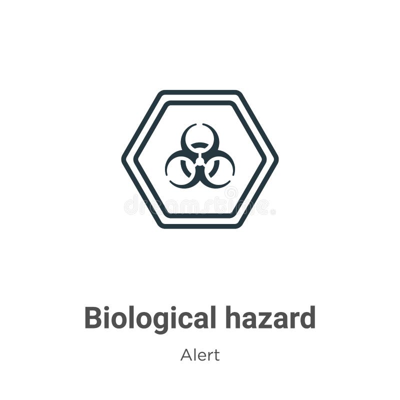 Outline Biological Hazard Vector Icon. Isolated Black Simple Line ...