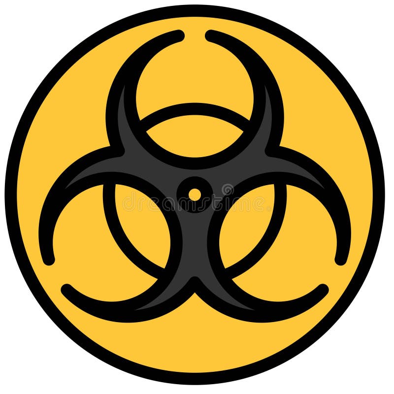 Biological Hazard Sign Vector Illustration, Solid Style Icon Stock ...
