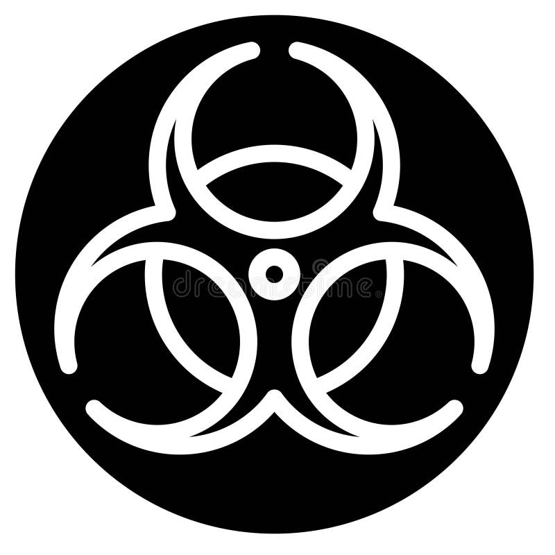 Biological Hazard Sign Vector Illustration, Solid Style Icon Stock ...