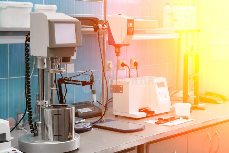 Biological Laboratory. Taking Samples of the Finished Product in ...