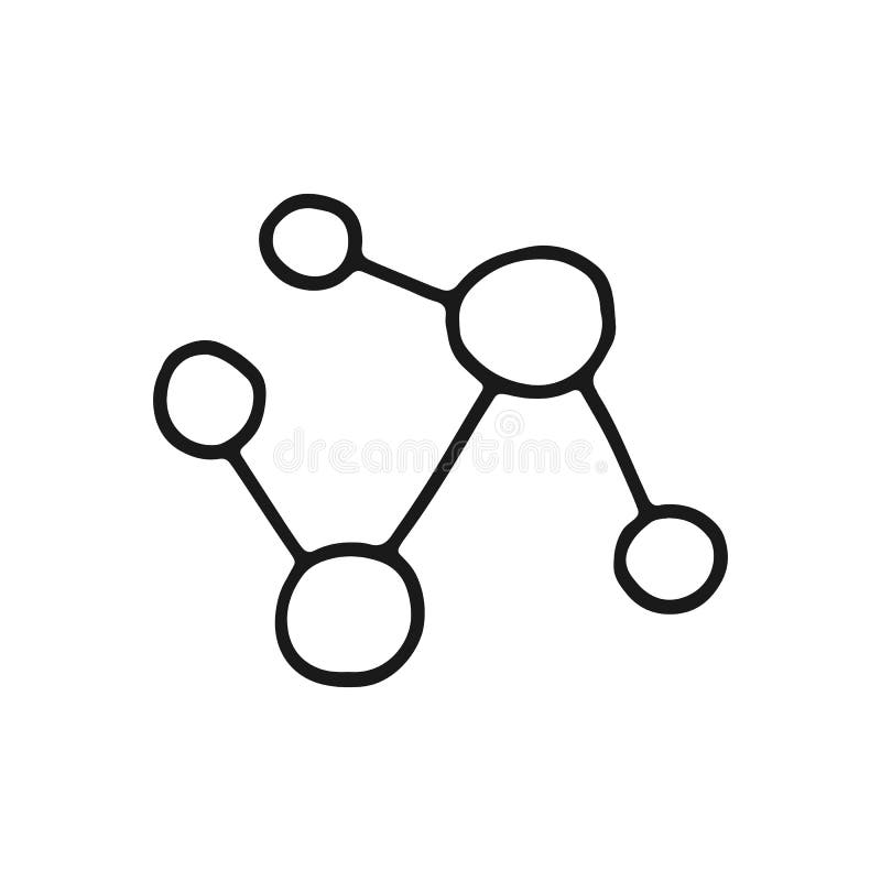 Biological Molecule Sketch Icon. Particle and Atom Isolated Object ...