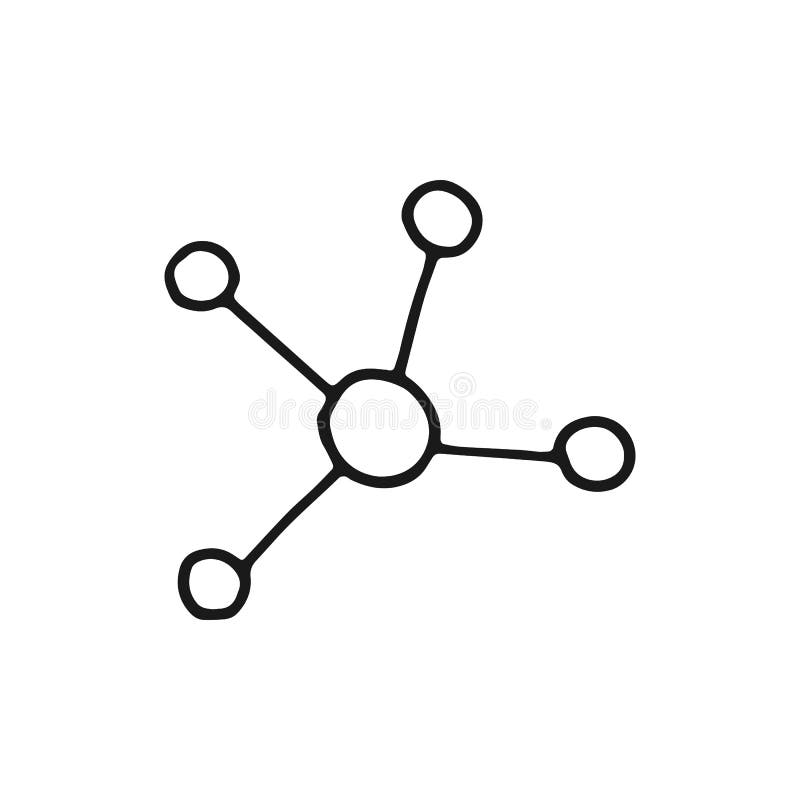 Biological Molecule Sketch Icon. Particle and Atom Isolated Object ...