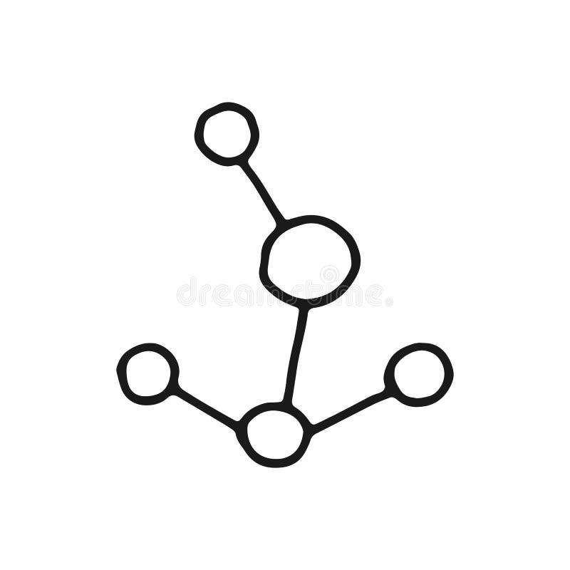 Biological Molecule Sketch Icon. Particle and Atom Isolated Object ...