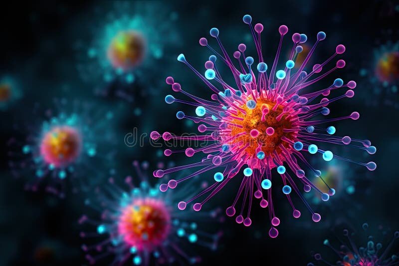 Biological Mutation, Microscopic Virus, Dotted Particles Shape, Nano ...